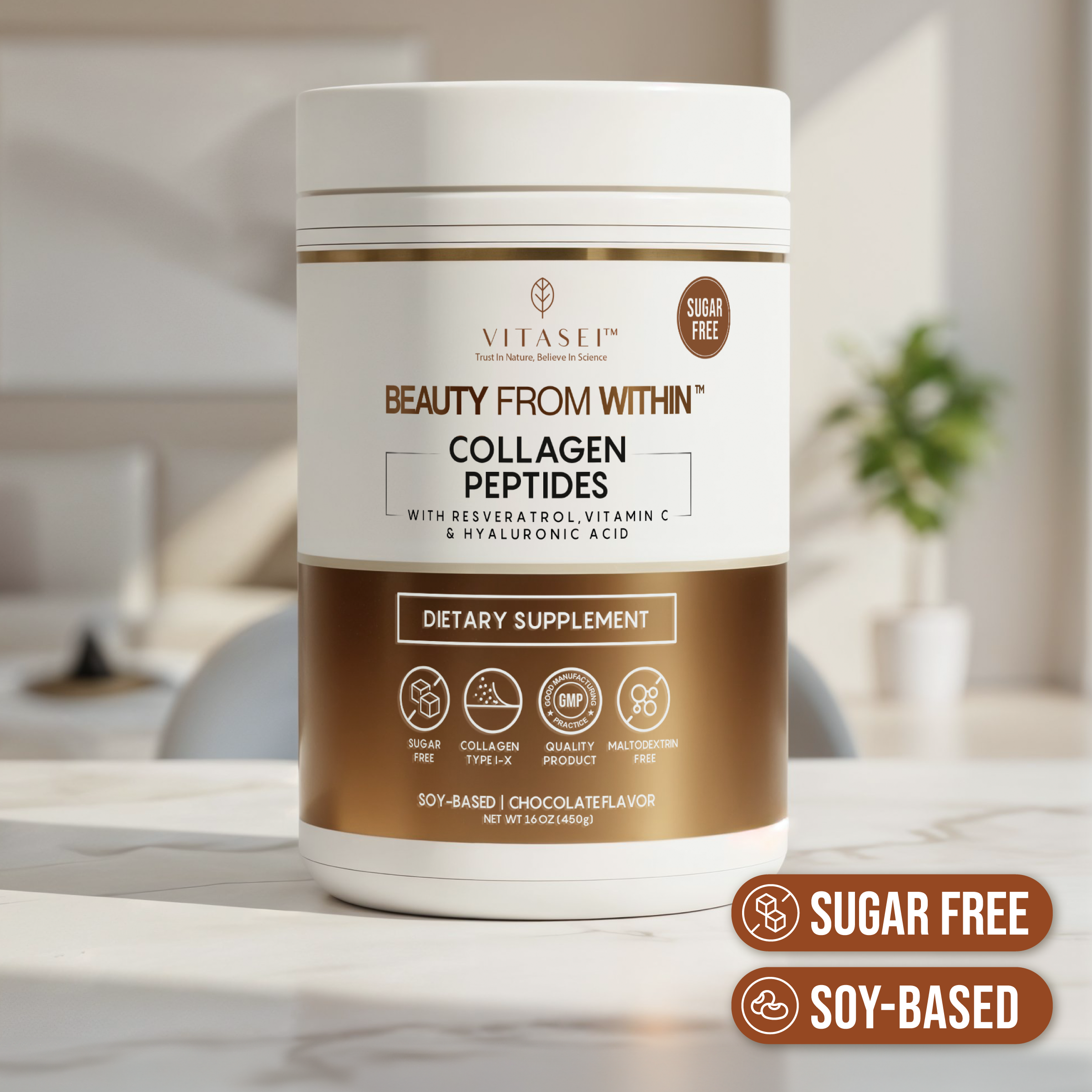 Chocolate Collagen Peptides with Resveratrol and Hyaluronic Acid - Soy ...